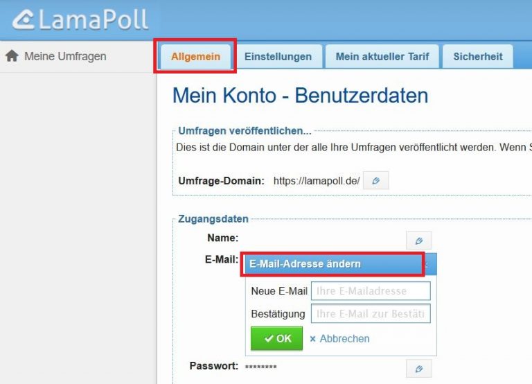 Wie kann ich meine Versandadresse für E-Mails in LamaPoll ändern ...