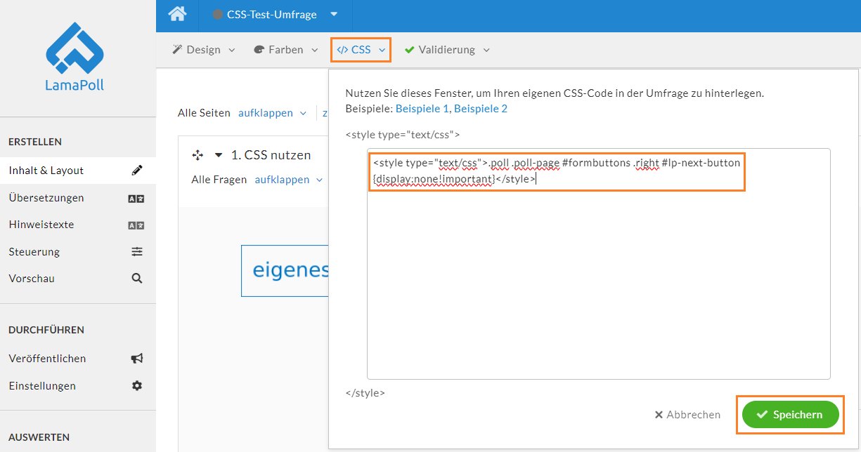 Wie entferne ich den Weiter-Button auf einer Seite? - Blog-LamaPoll